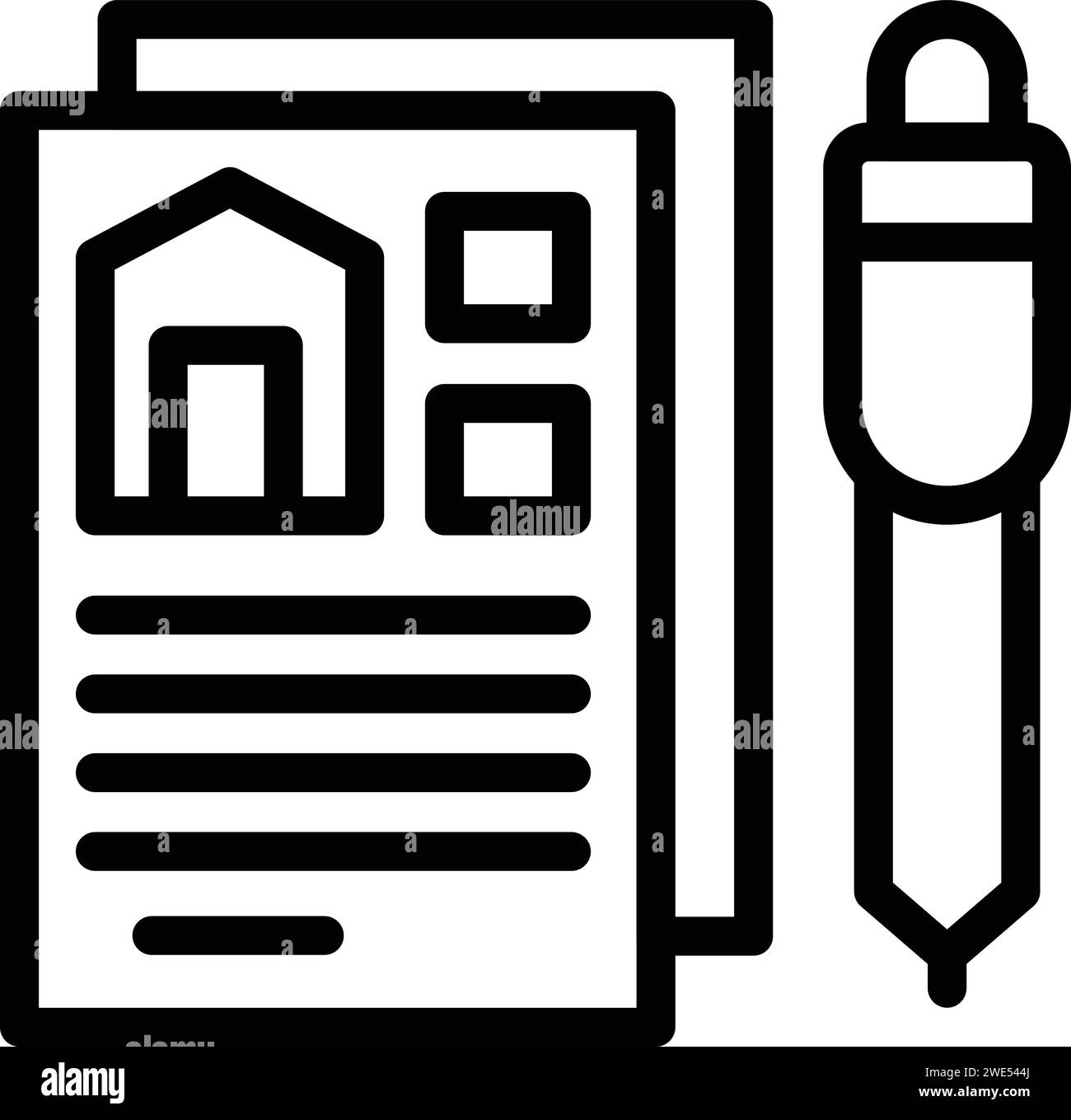 Sign rent contract icon outline vector. Building apartment. Policy ...