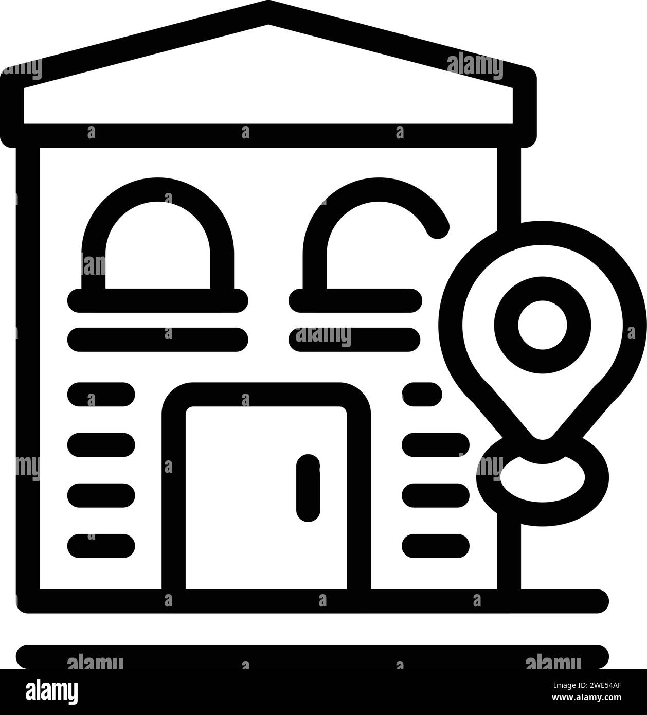 Rent house location icon outline vector. Building agency. Policy owner ...