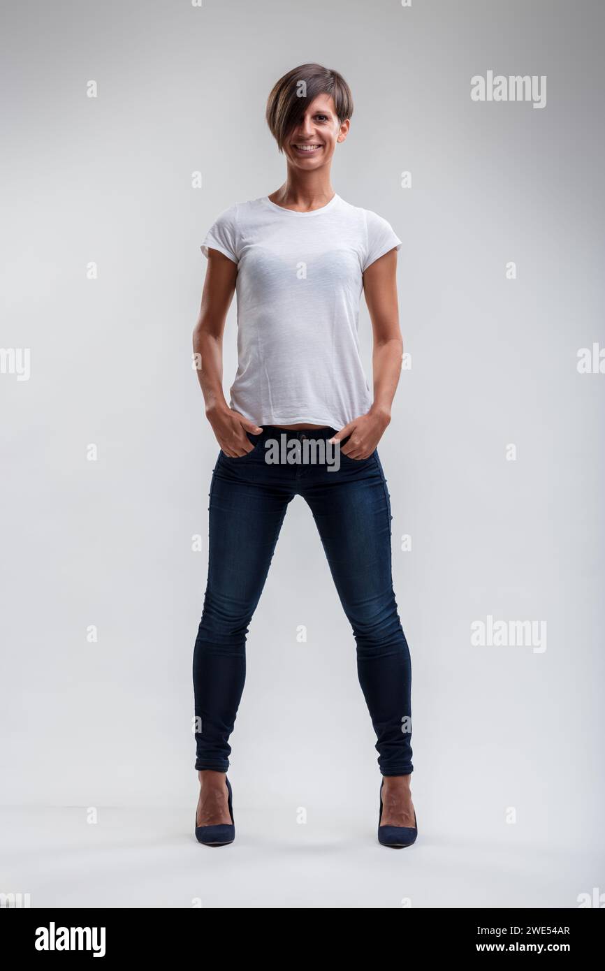 This woman’s relaxed posture and minimalist style embody the essence of ...