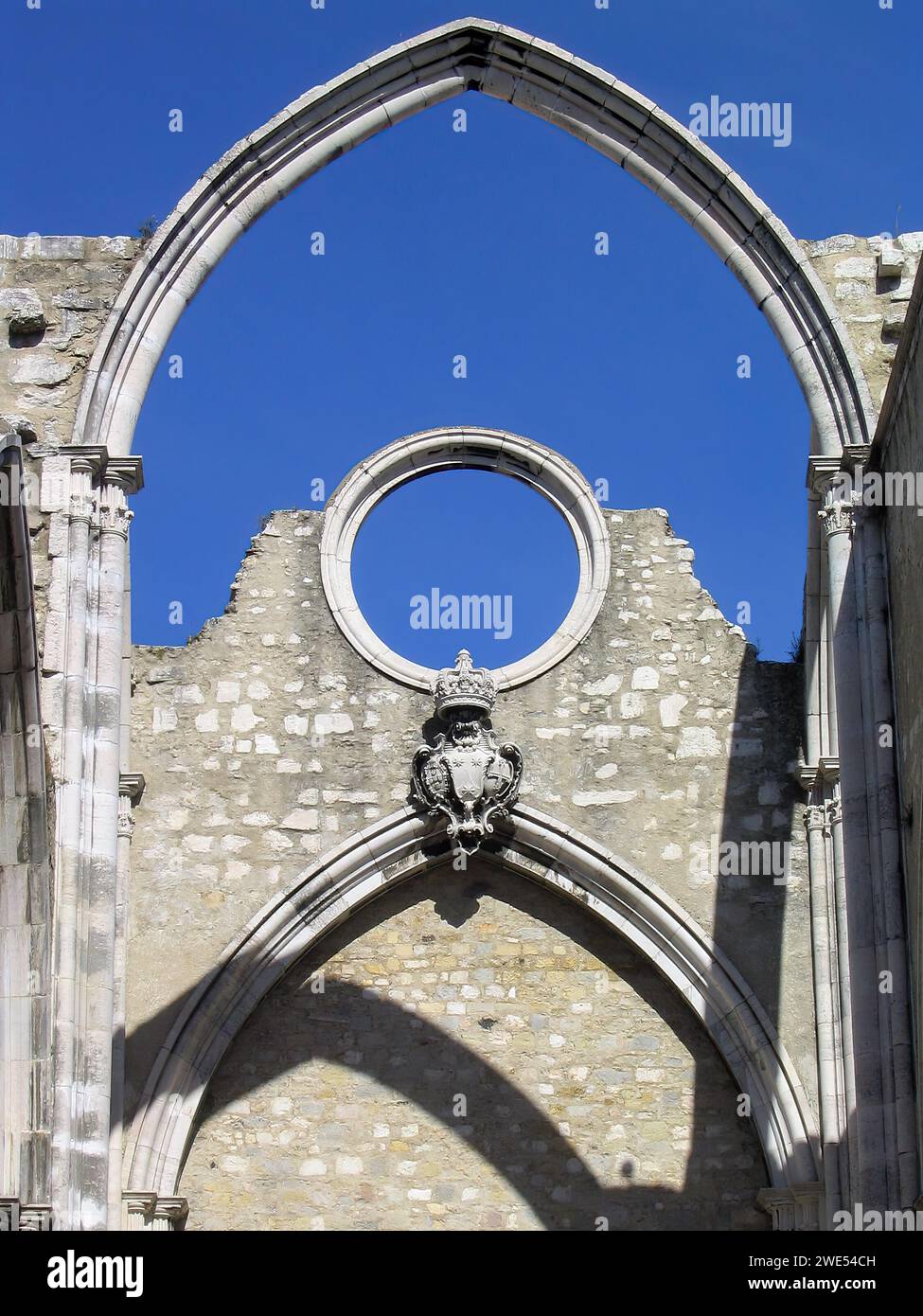 Ruins of the Gothic Church of the Carmo Convent aka Our Lady of Mount ...