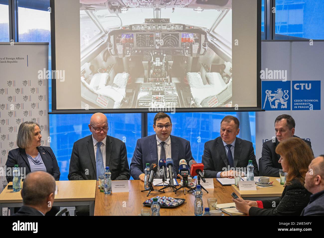 Prague, Czech Republic. 23rd Jan, 2024. From left representative of U.S ...