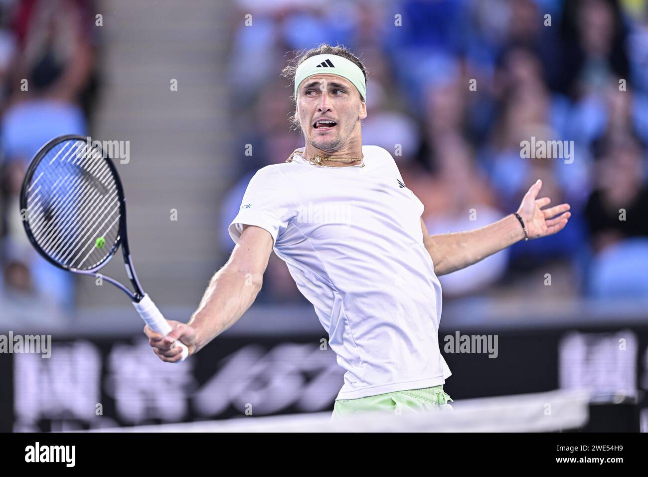 Sascha Alexander Zverev of Germany during the Australian Open 2024, Grand Slam tennis tournament ...
