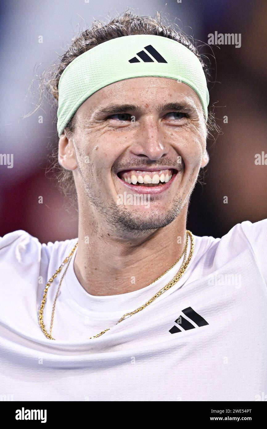 Sascha Alexander Zverev of Germany during the Australian Open 2024, Grand Slam tennis tournament ...
