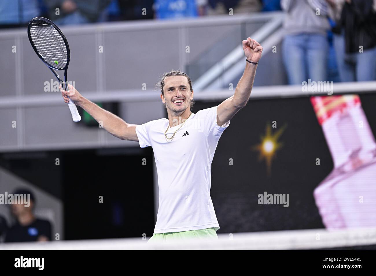 Sascha Alexander Zverev of Germany during the Australian Open 2024, Grand Slam tennis tournament ...