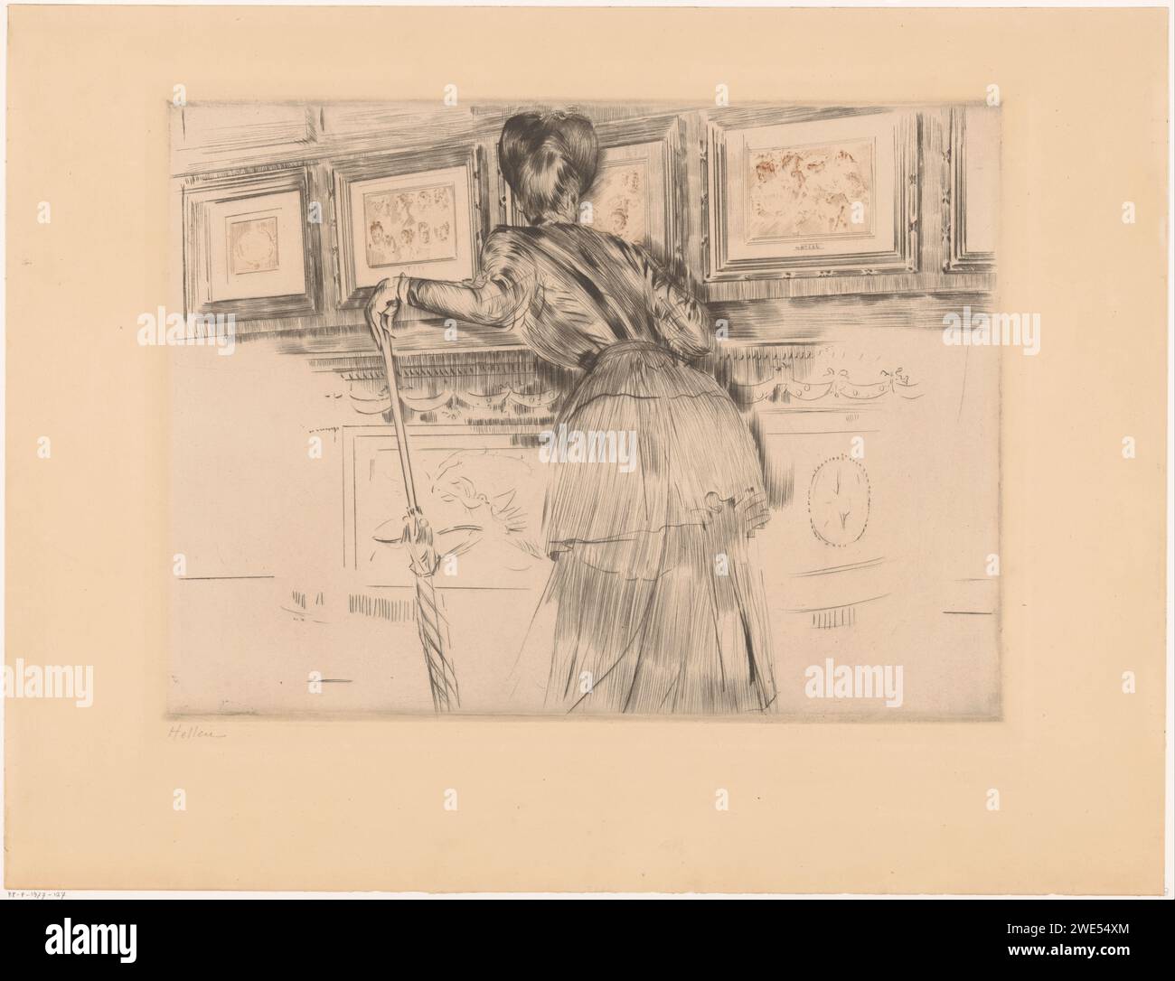 Portrait of Alice Helleu in the Louvre, Paul César Helleu, c. 1895 ...