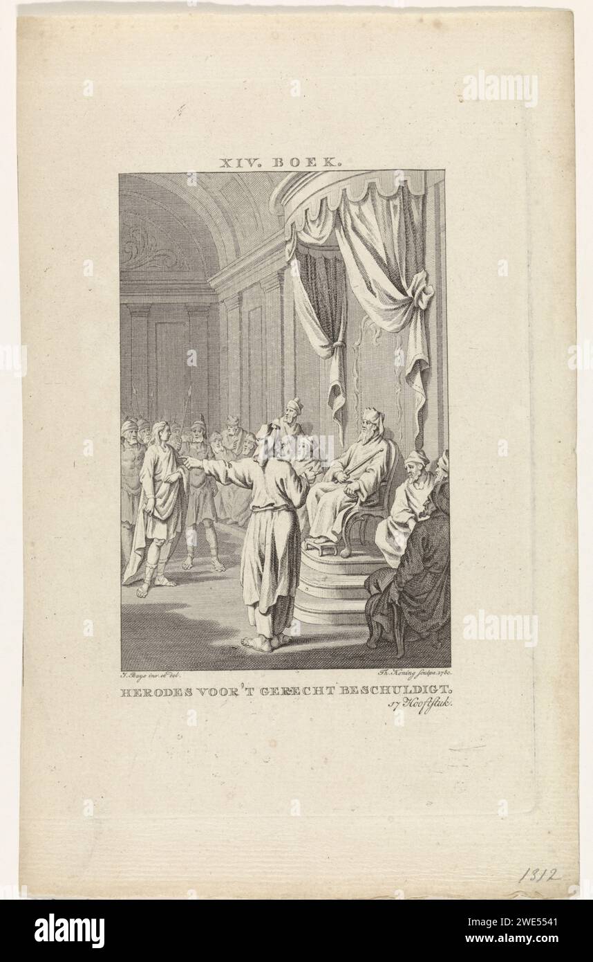 Herod before the court, Theodoor Koning, After Jacobus Buys, 1780 print ...