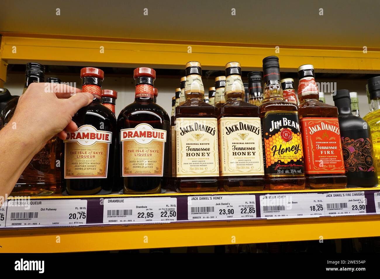 Assortment Liquors in a store Stock Photo - Alamy
