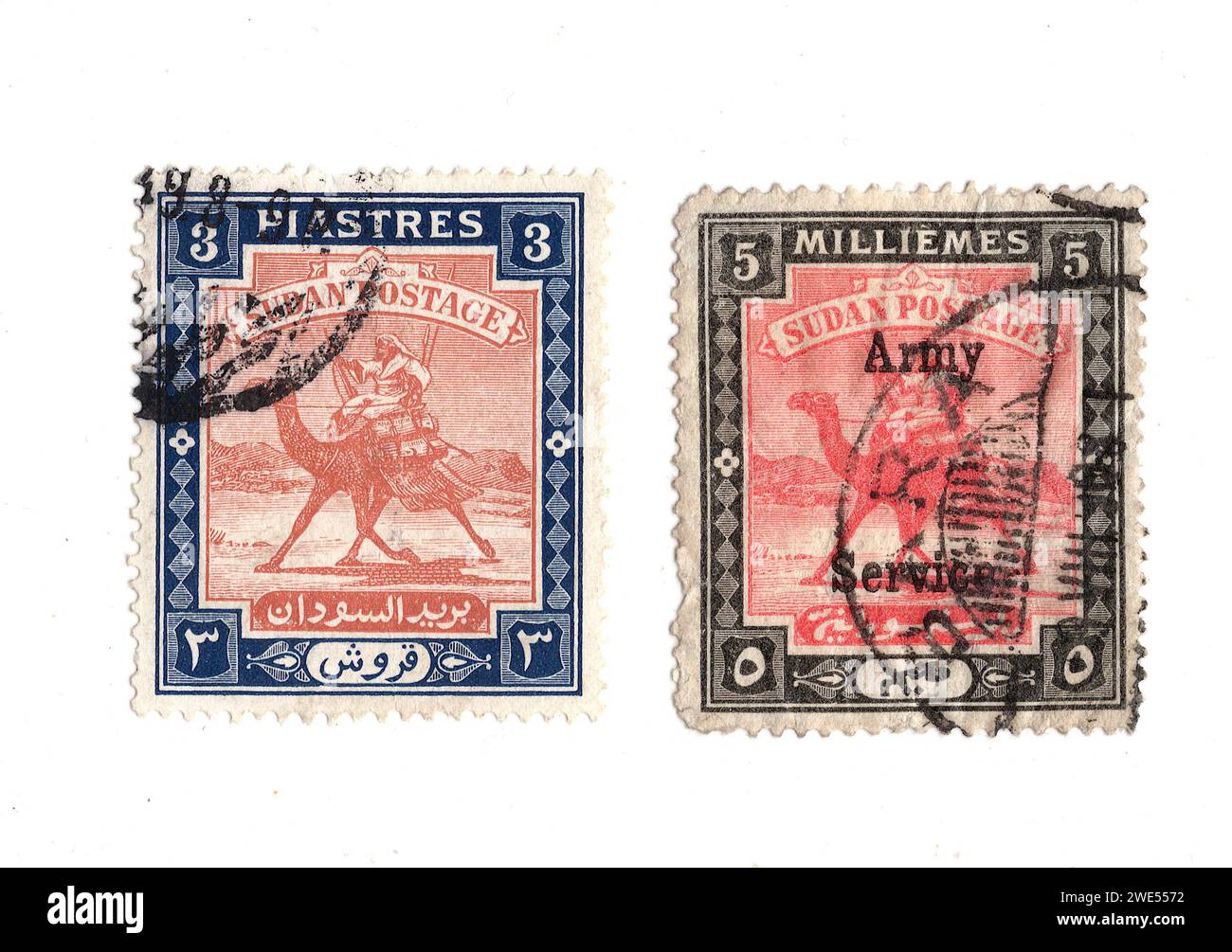 Vintage postage stamps from Sudan isolated on a white background Stock ...