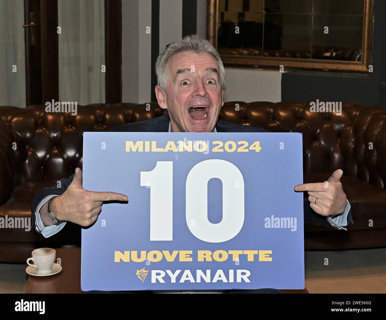 Milan, Italy. 23rd Jan, 2024. Milan, Italy RYANAIR presents 10 new ...