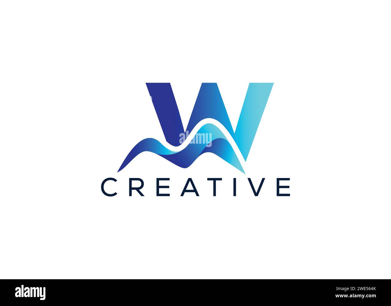 Minimal Letter W mountain logo design vector template. Initial Letter W ...