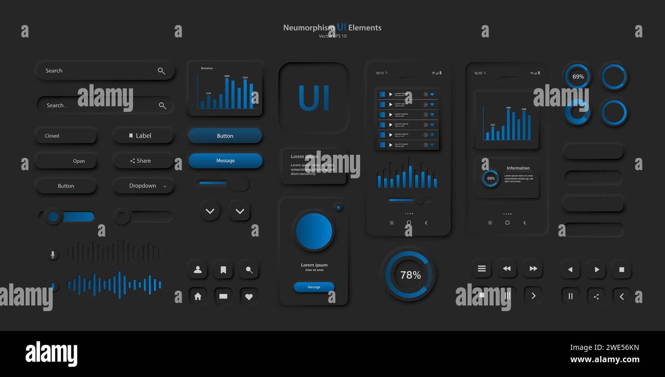 Modern dark user interface Stock Vector Images - Alamy