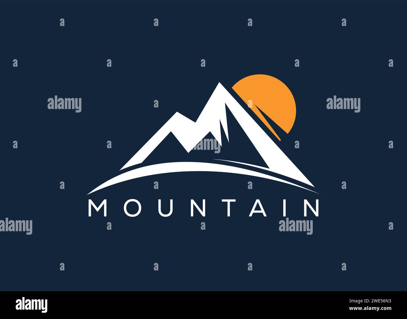 Minimal Mountain logo design vector template. Hill vector logo Stock ...