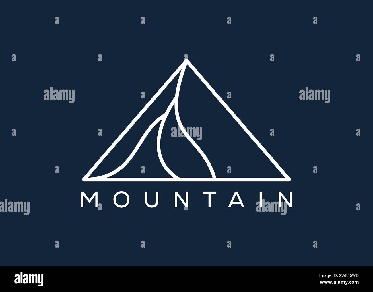 Minimal Mountain logo design vector template. Hill vector logo Stock ...