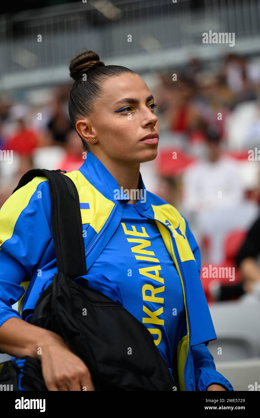 Maryna BEKH-ROMANCHUK participating in the long jump at the World ...