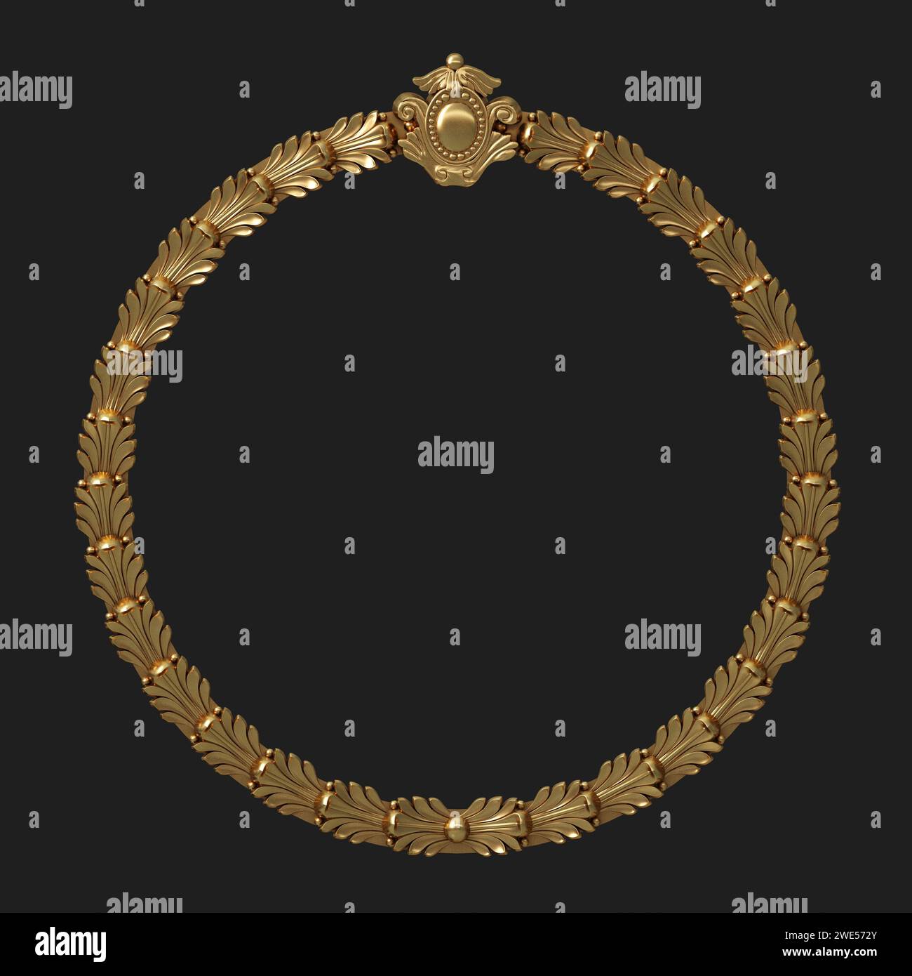 Round classical carved gold frames Stock Photo - Alamy