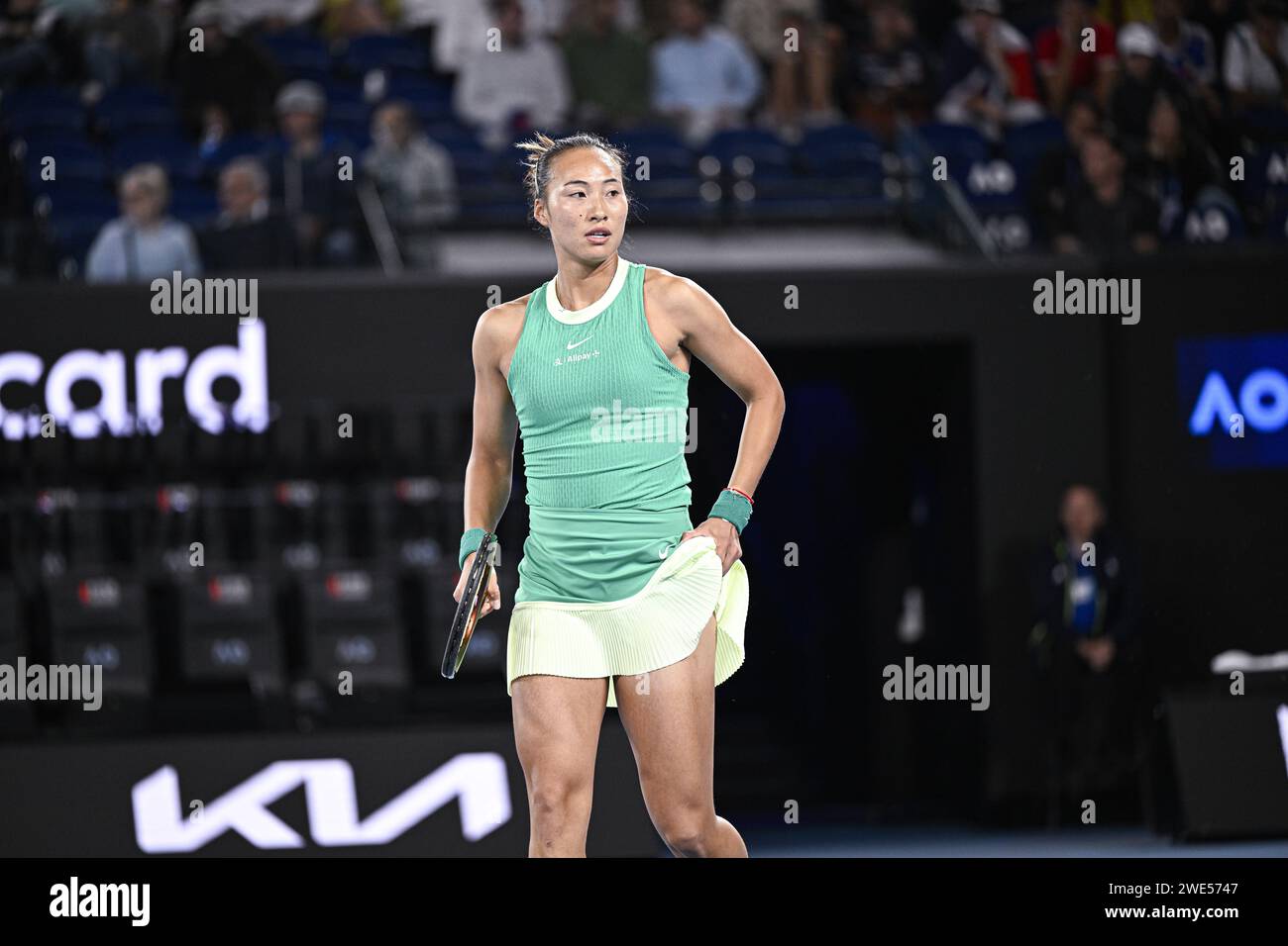 Qinwen Zheng of China during the Australian Open 2024, Grand Slam ...