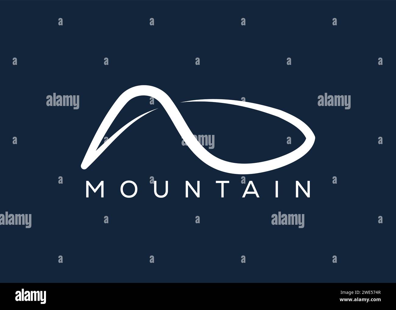 Minimal Mountain logo design vector template. Hill vector logo Stock ...