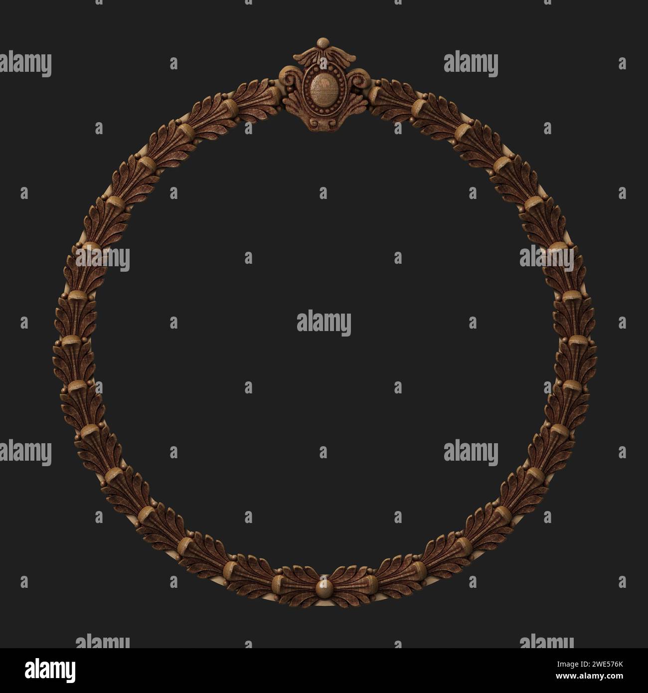 Round classical carved wooden frames Stock Photo - Alamy