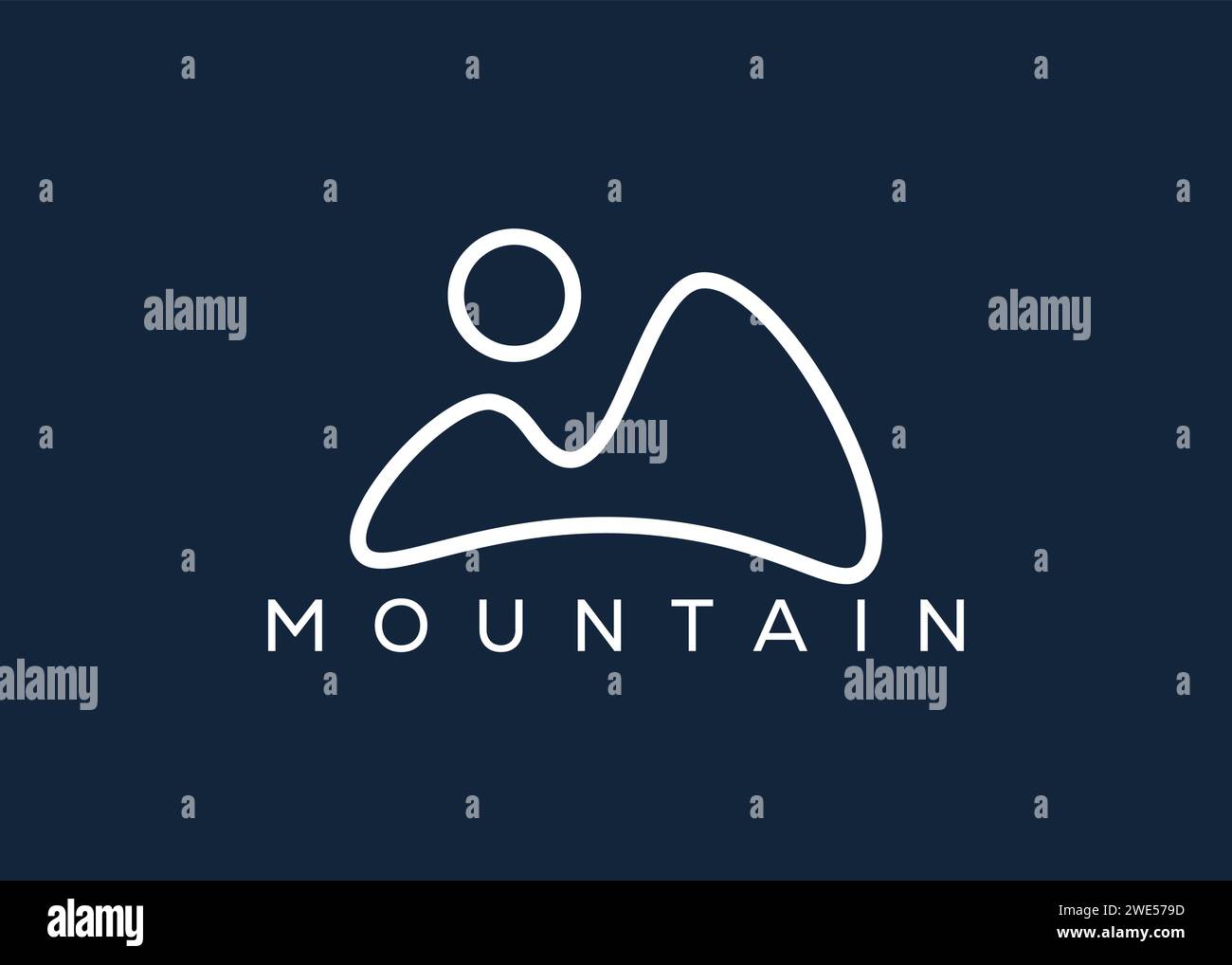 Minimal Mountain logo design vector template. Hill vector logo Stock ...