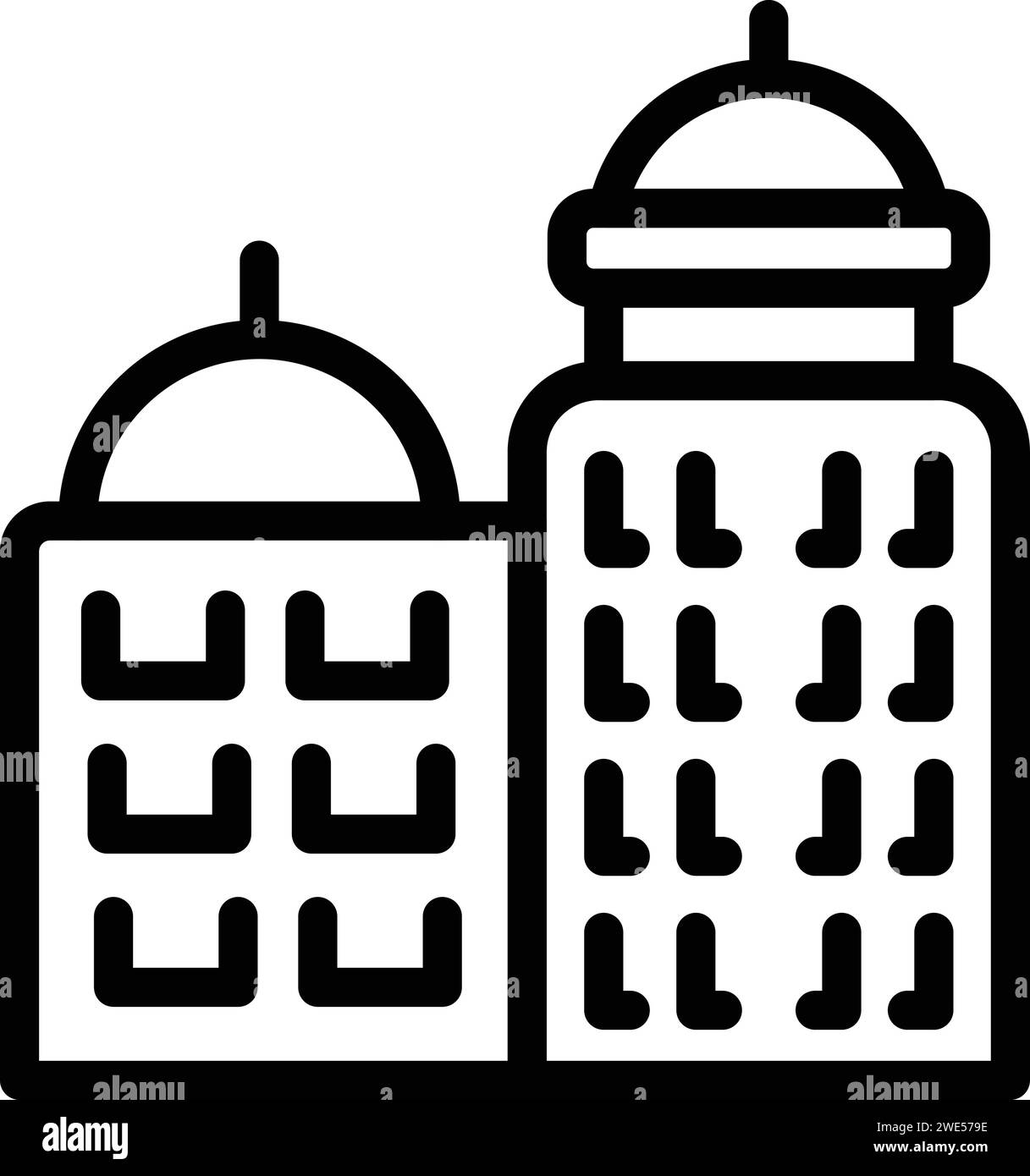 Modern city buildings icon outline vector. Baku skyline. Design edifice ...