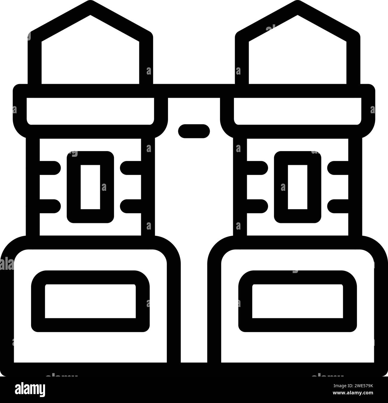 Bridge national icon outline vector. Baku city. Azerbaijan asian ...