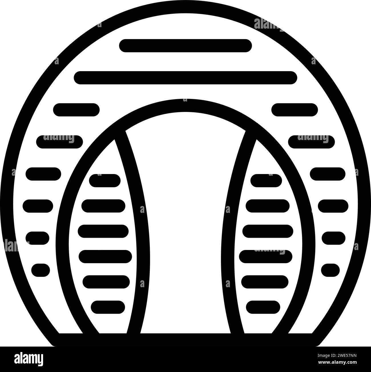 Baku glass arch icon outline vector. City building. Urban tower dark ...
