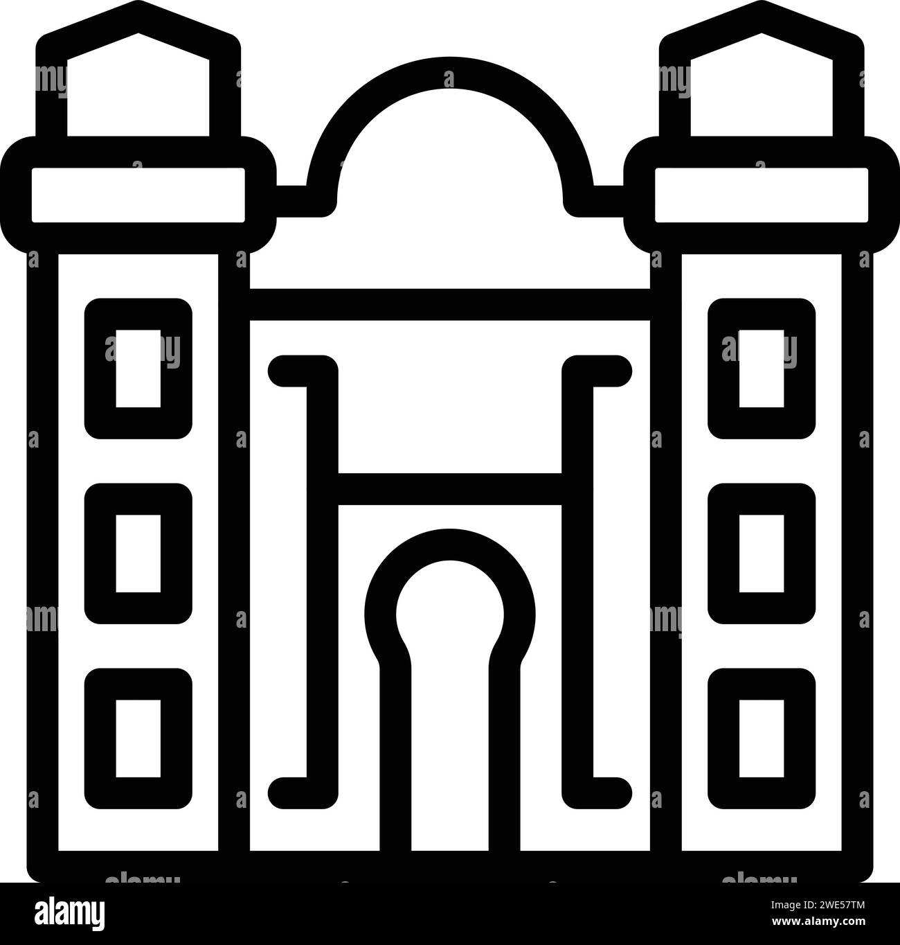 Baku mosque icon outline vector. City tower. Building architecture ...