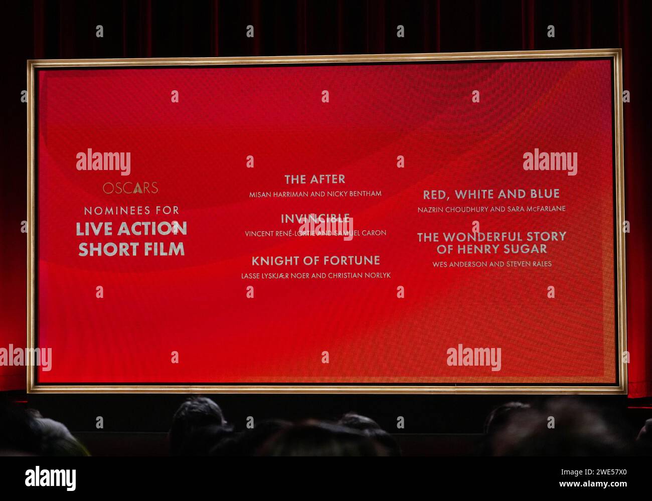 Los Angeles, USA. 23rd Jan, 2024. Nominees for LIVE ACTION SHORT FILM ...