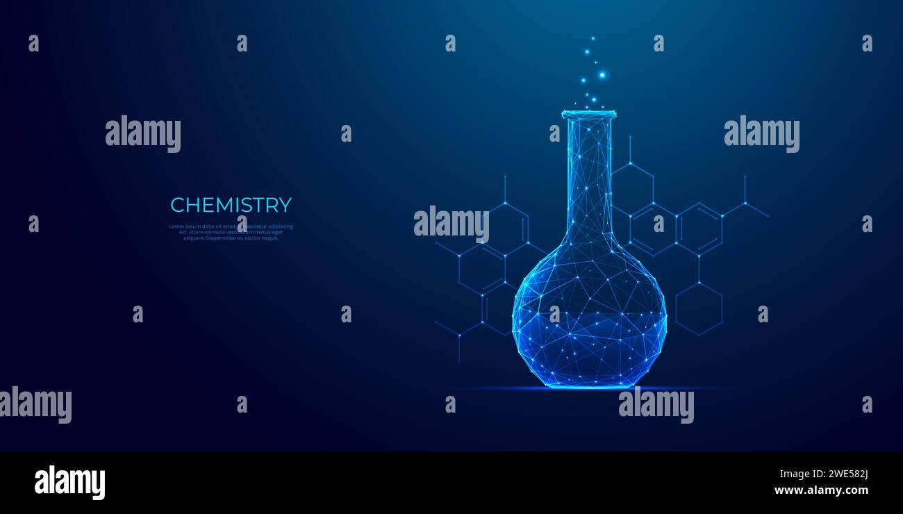 Science chemistry concept. Polygonal lab tube on technology background ...
