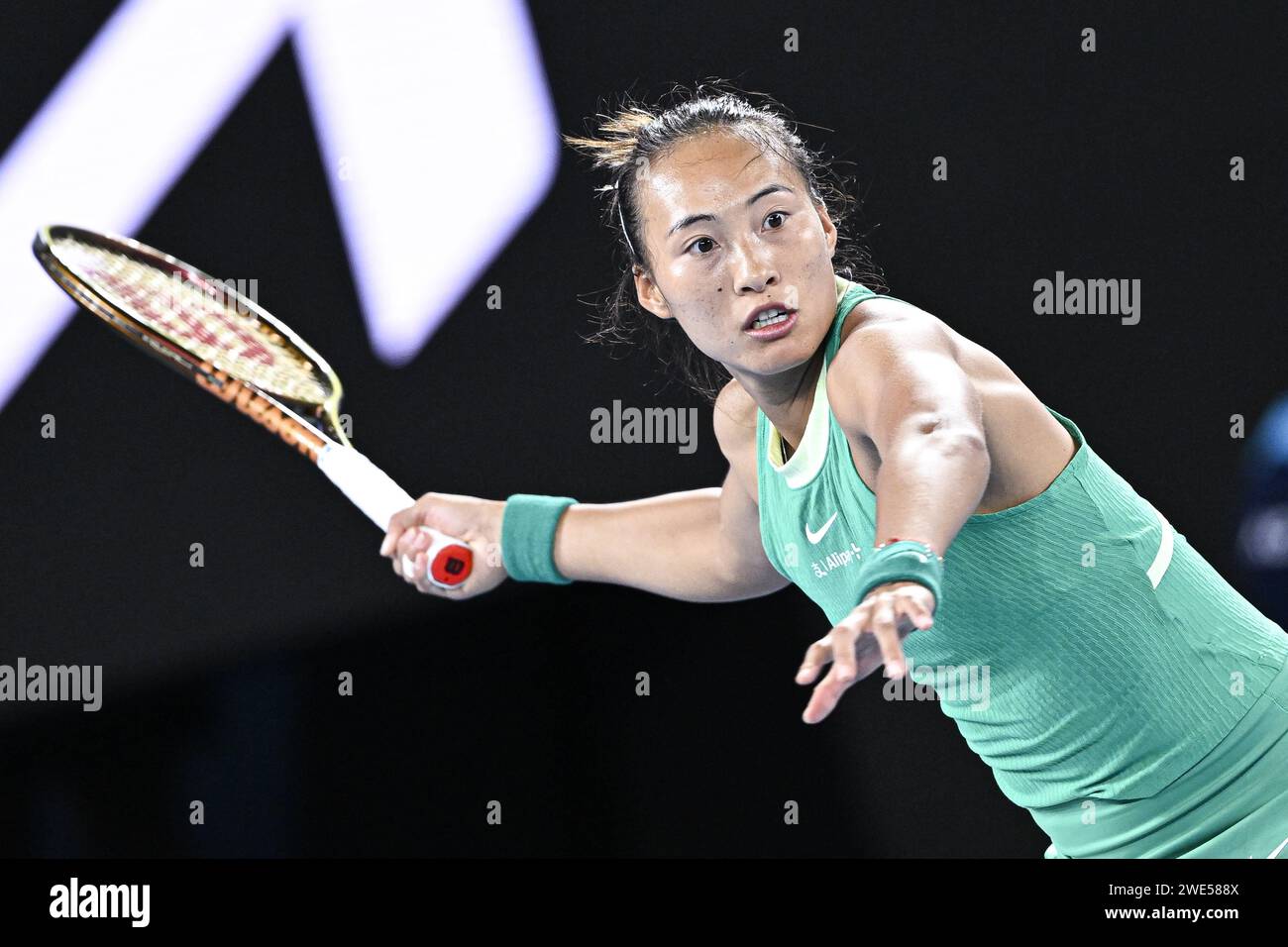 Qinwen Zheng of China during the Australian Open 2024, Grand Slam ...