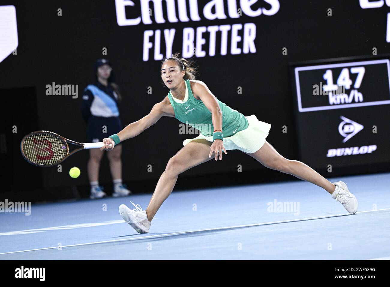 Qinwen Zheng of China during the Australian Open 2024, Grand Slam ...