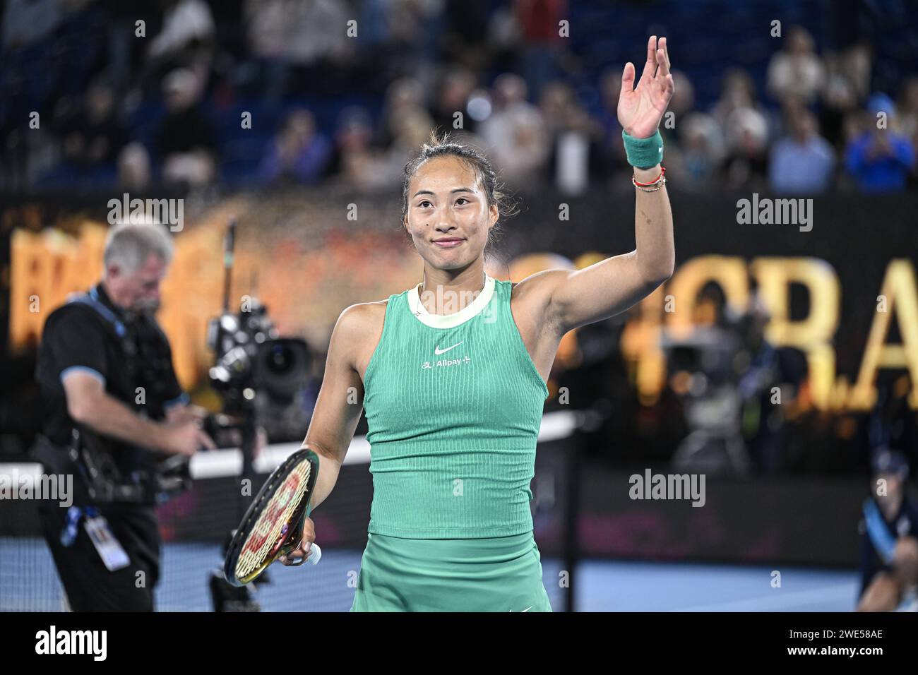 Qinwen Zheng of China during the Australian Open 2024, Grand Slam ...