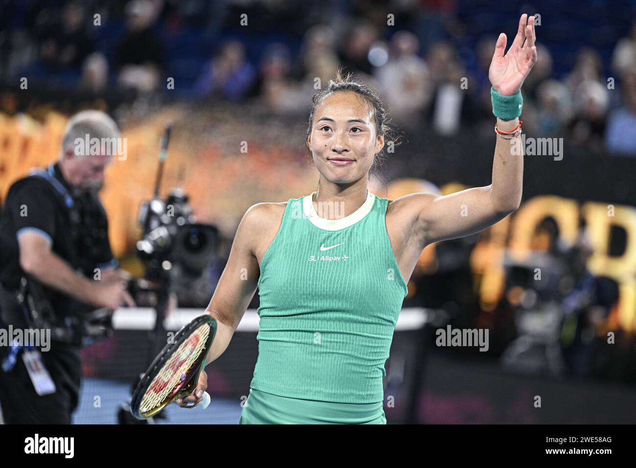 Qinwen Zheng of China during the Australian Open 2024, Grand Slam ...
