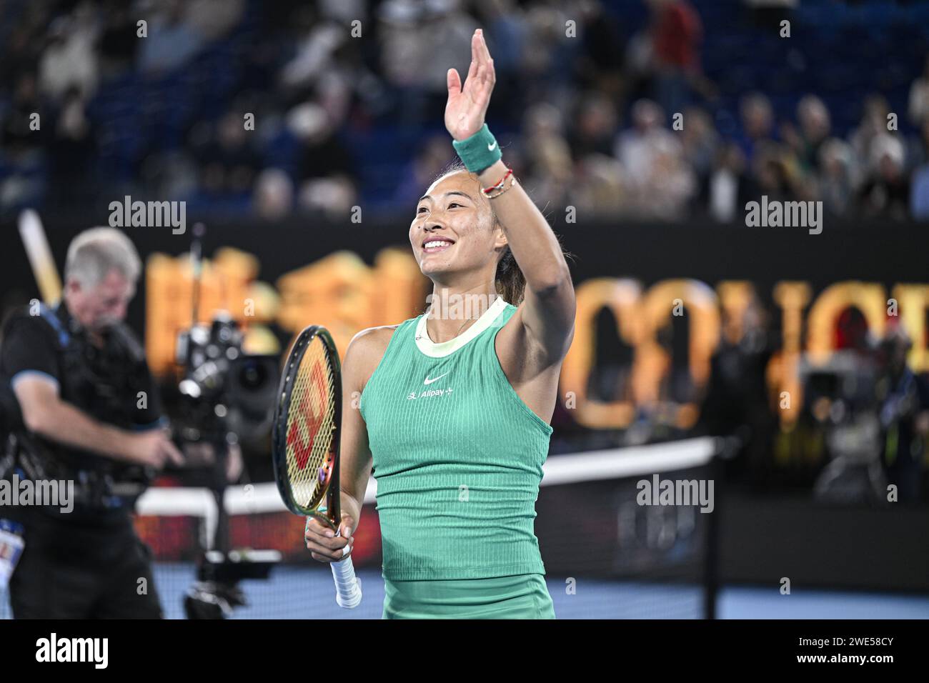 Qinwen Zheng of China during the Australian Open 2024, Grand Slam ...