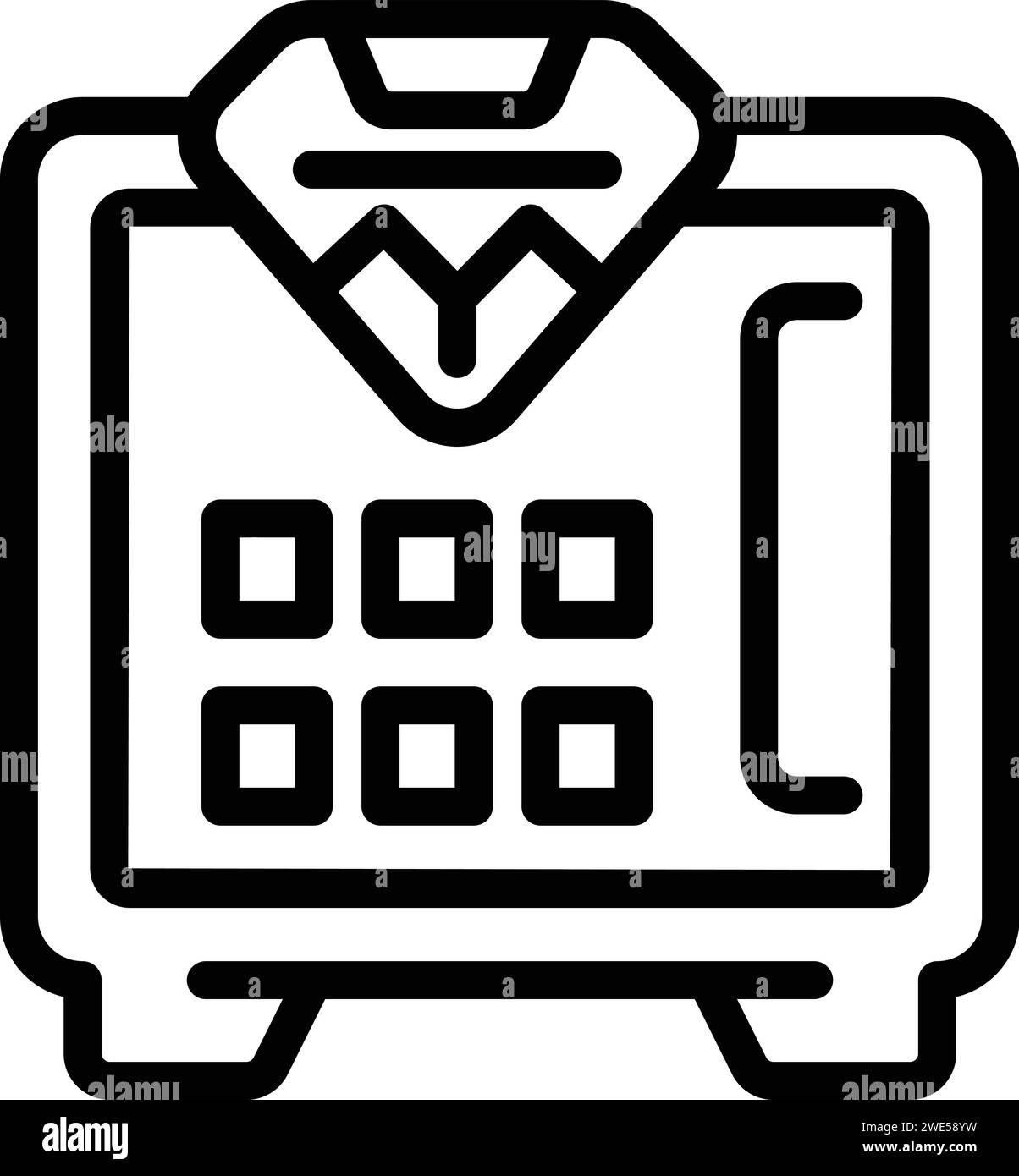 Vault deposit box icon outline vector. Safety vault. Access sealed ...