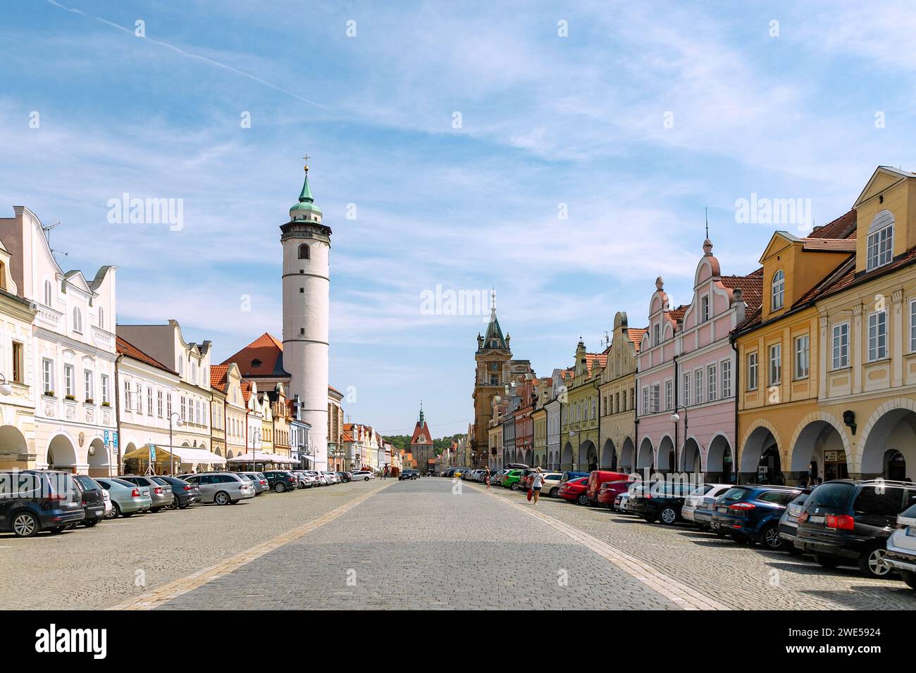 Peace Square Náměstí Míru in Domažlice in West Bohemia in the Czech ...