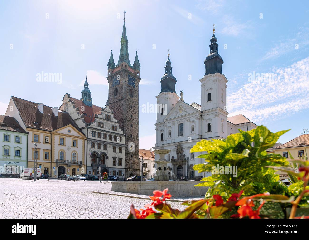 Peace Square Náměstí Míru in Klatovy in West Bohemia in the Czech ...