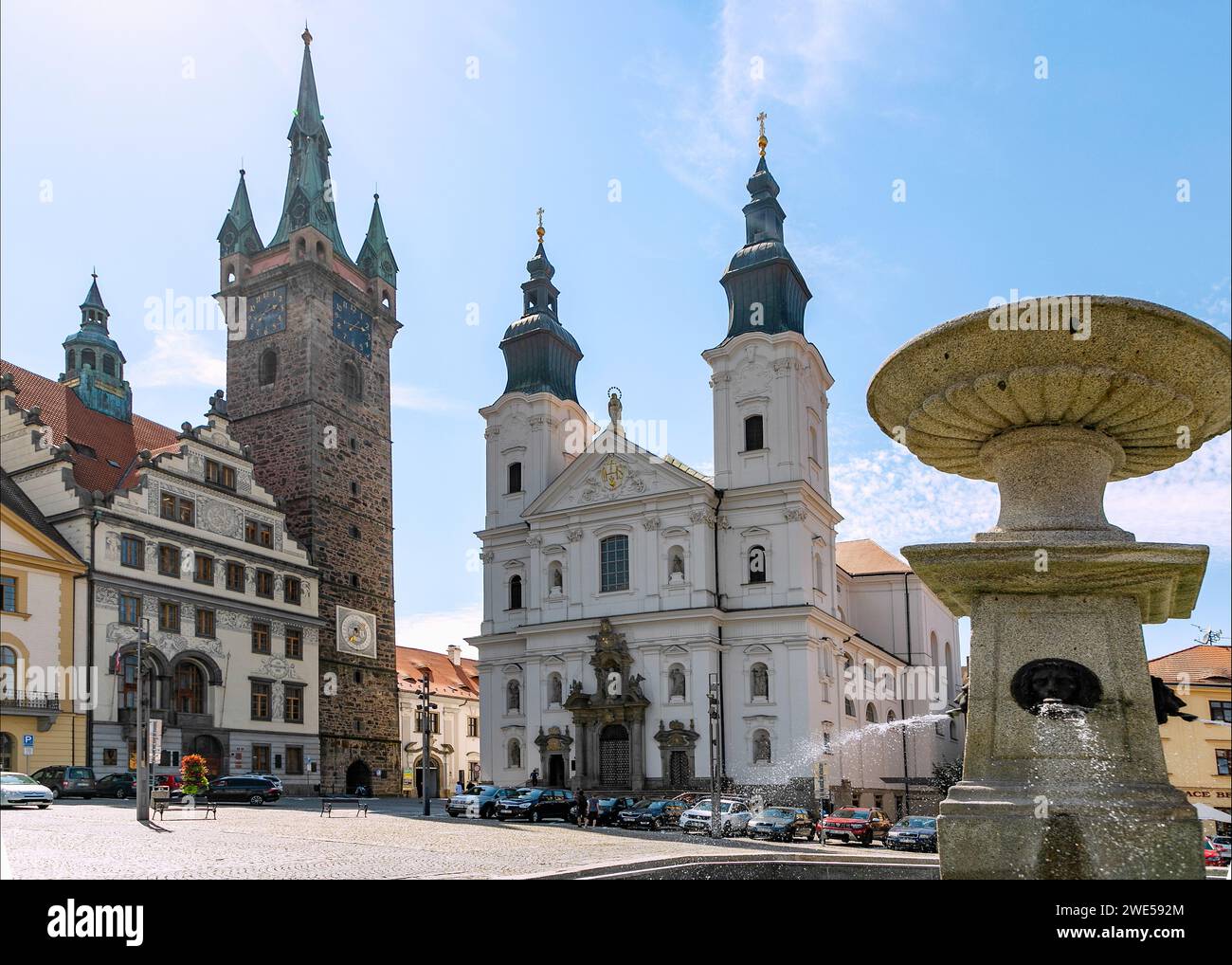 Peace Square Náměstí Míru in Domažlice in West Bohemia in the Czech ...