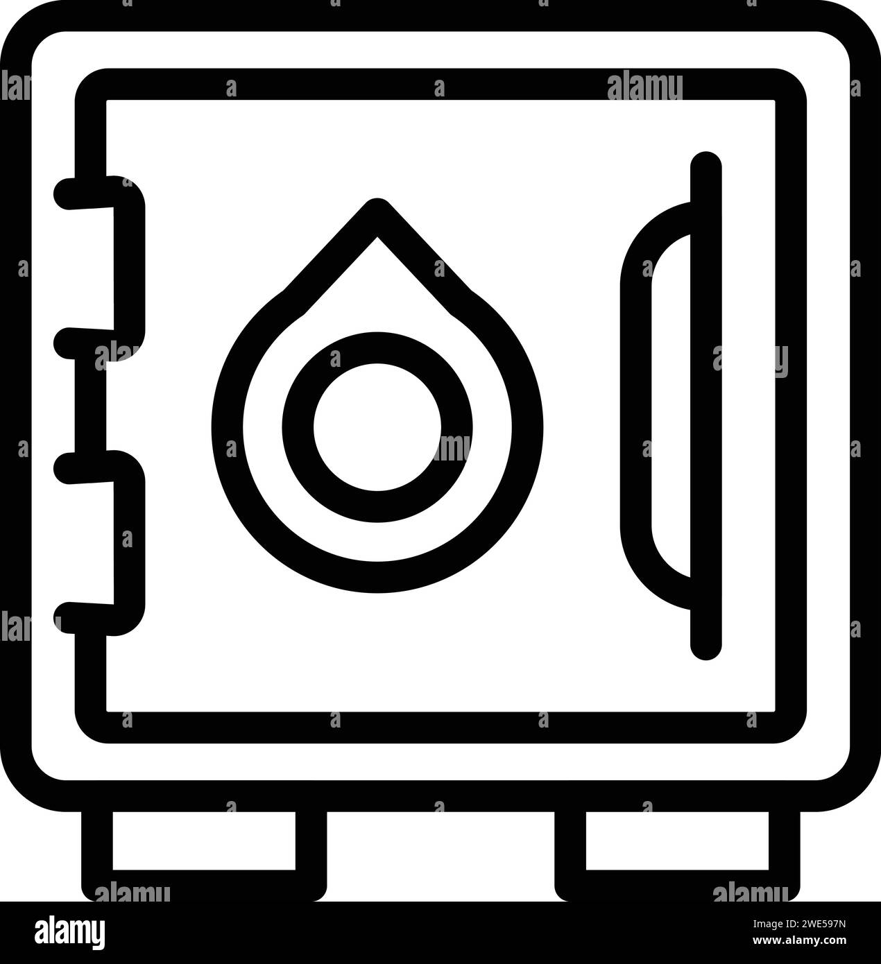 Key access deposit box icon outline vector. Currency gold. Customer ...