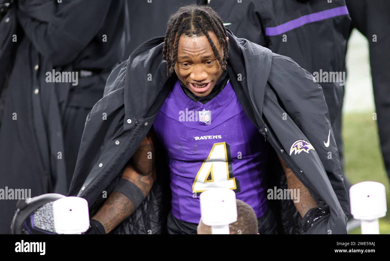 Baltimore Ravens wide receiver Zay Flowers (4) pictured during an NFL ...