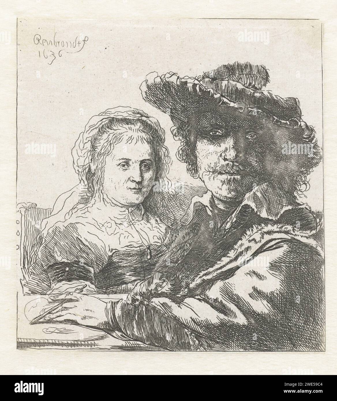 Self portrait with saskia self portrait with saskia hi-res stock ...