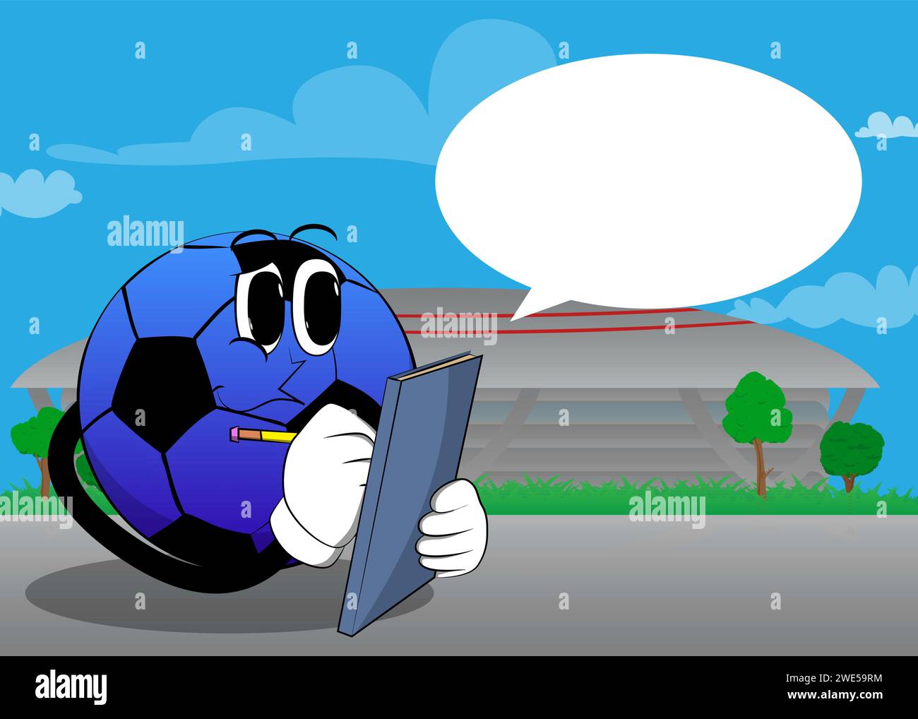 Soccer ball writing on a books cover. Traditional football ball as a ...