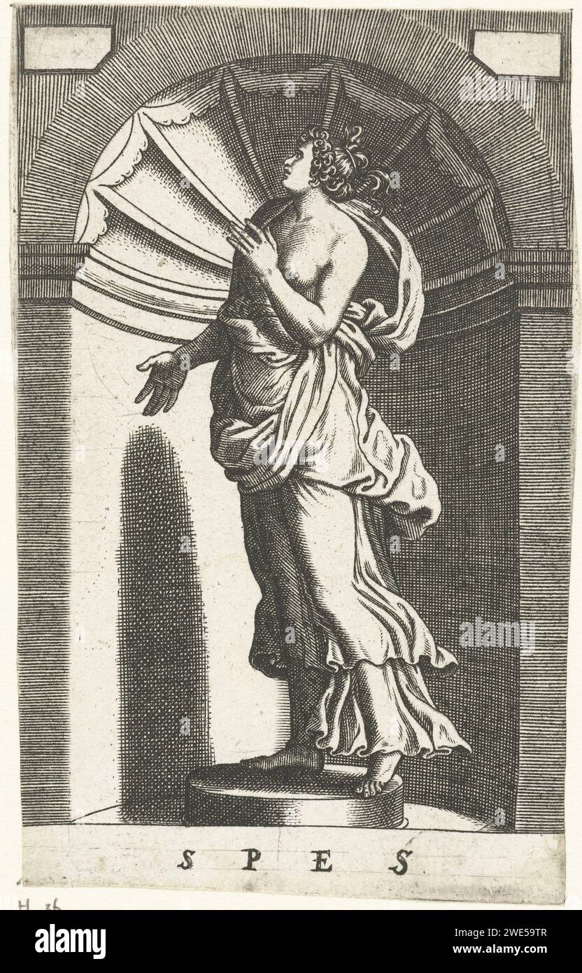 Hoop, Hans Collaert (I), after Lambert Lombard, 1557 print In a niche ...