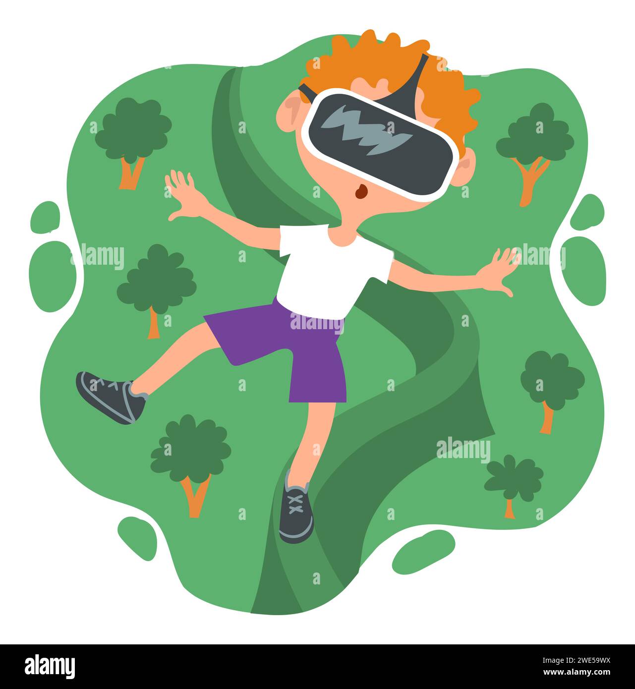 Kids virtual reality. Boy in vr glasses. Digital education and ...