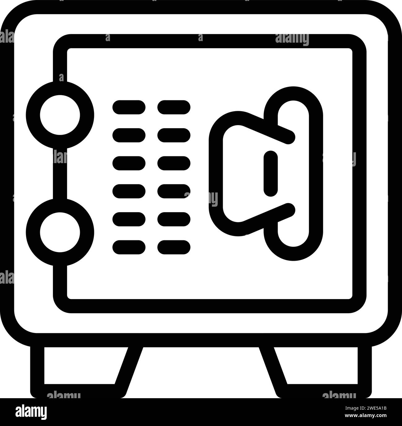 Deposit box icon outline vector. Safe bank. Money closed code Stock ...