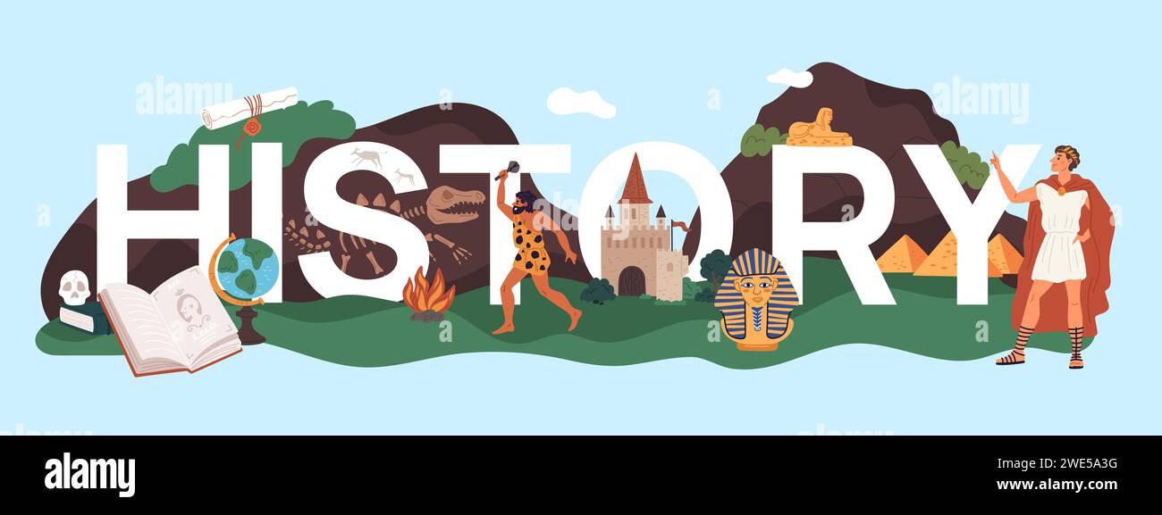 Historical site header. Online school class design, research, science ...