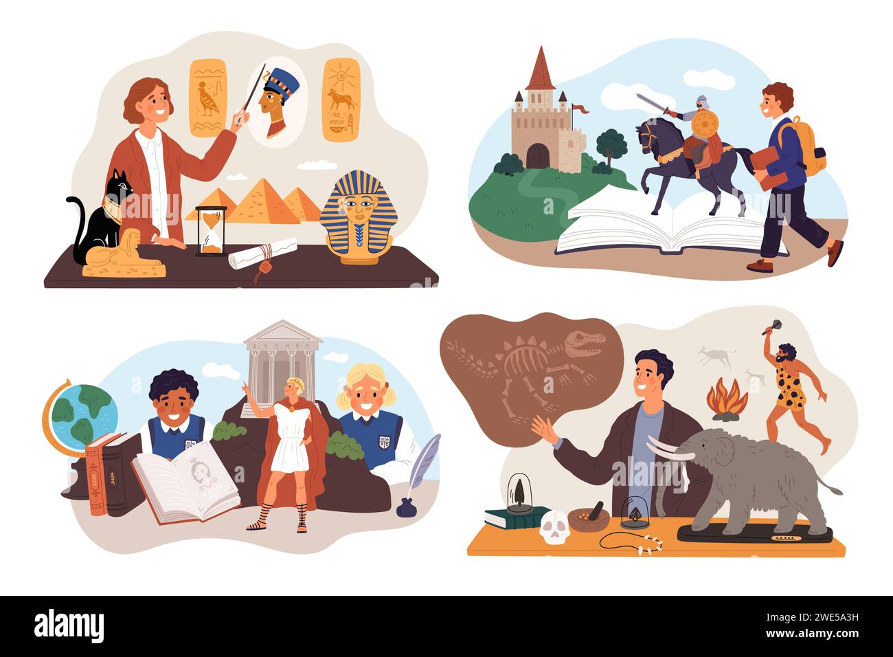 History lesson. Teachers talk about ancient civilizations, Egypt and ...