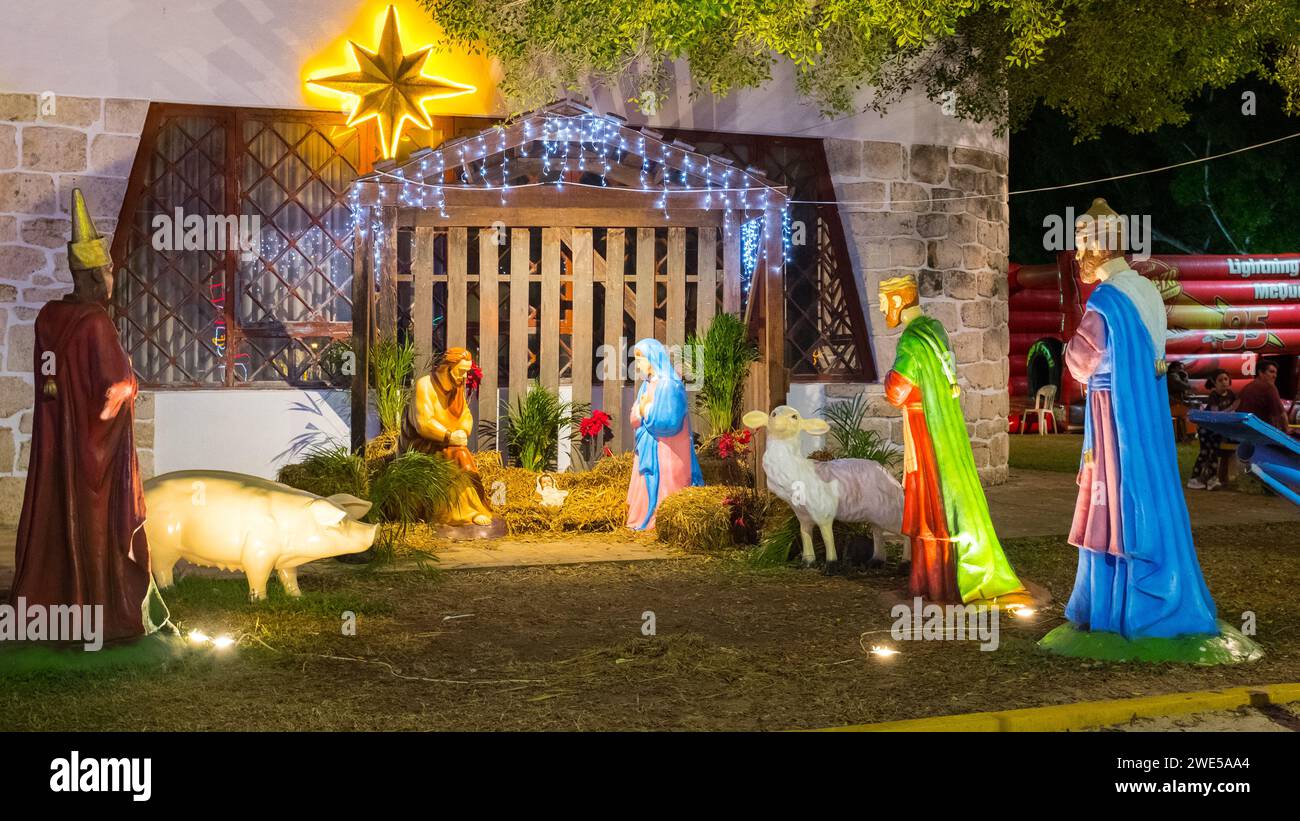 Christmas nativity scene, Parque Las Americas, Merida Mexico Stock ...