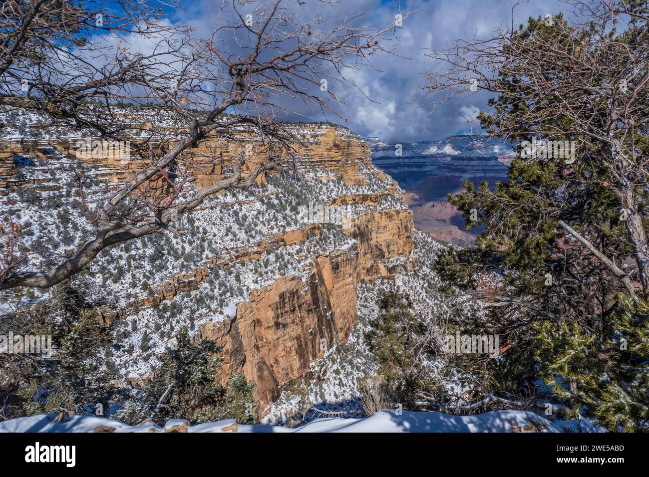 Canyon from the Rim Trail, winter, Grand Canyon Village, Grand Canyon ...