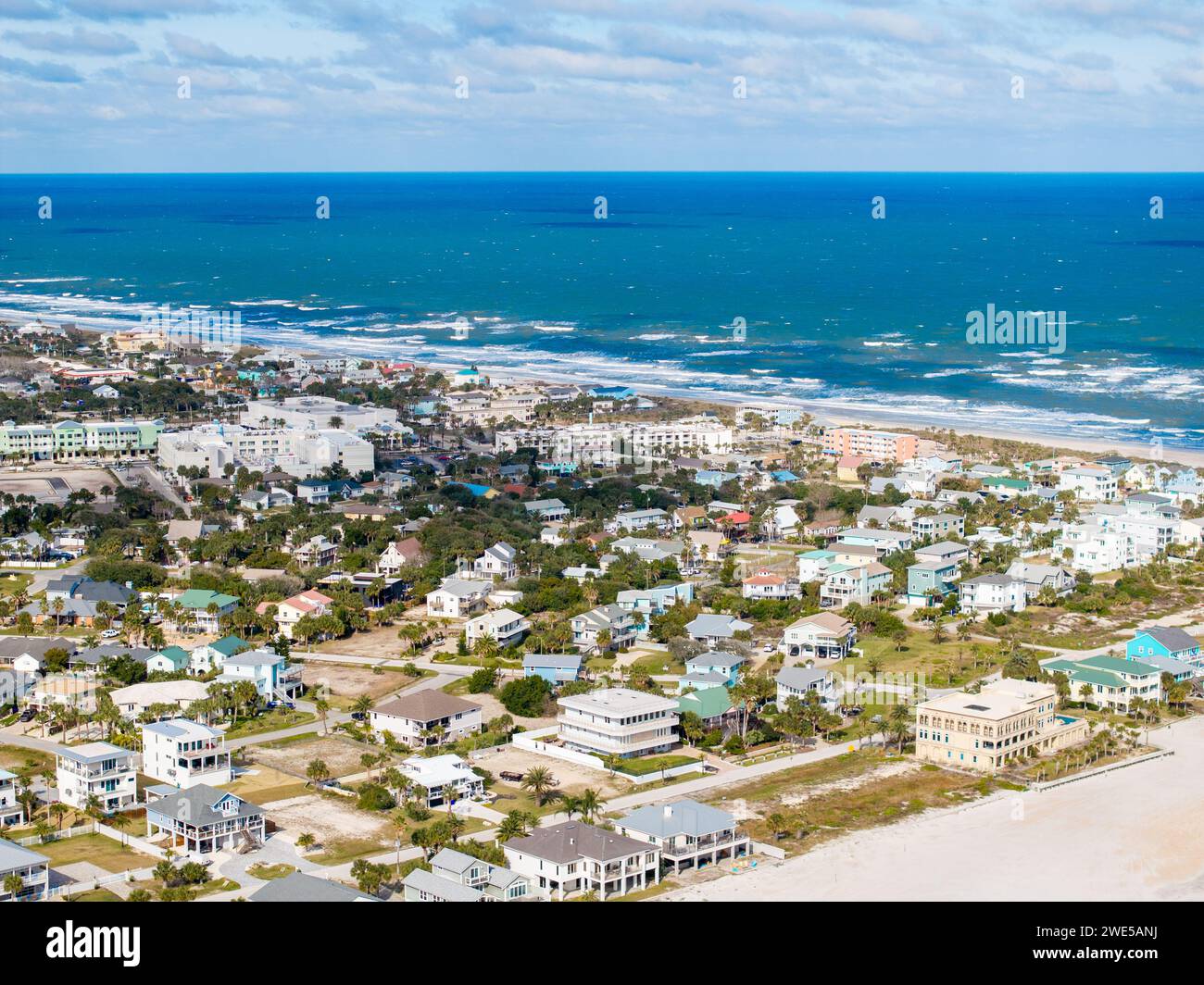 Aerial photo Vilano Beach St Augustine FL 4x4 beach 2024 Stock Photo ...